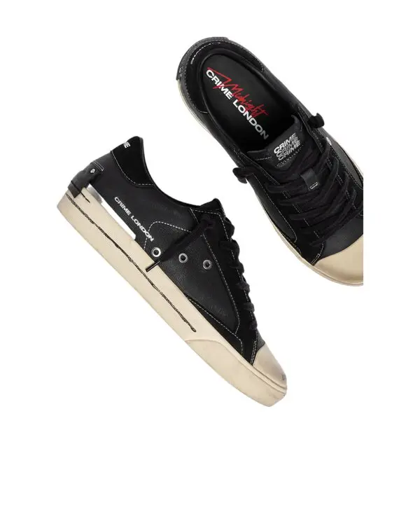CRIME LONDON Stitch Detail Low-top Sneakers - Midnight Black