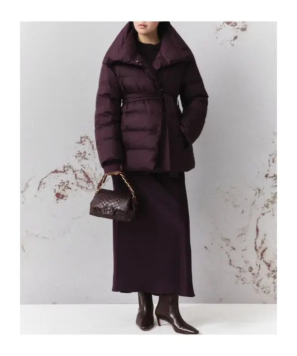 Marella Quilted Down Jacket With Belt