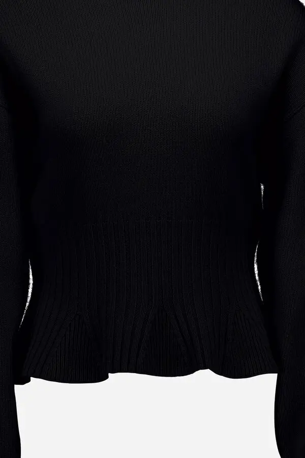 ALLUDE Boat Neck Long Sleeve Jumper