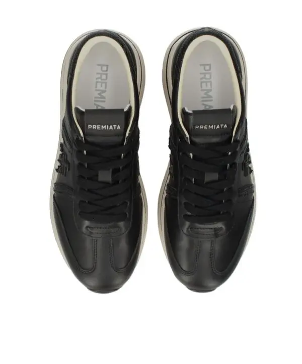 Premiata Lace-up Sneakers With Patchwork Detail