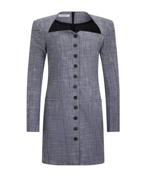 Philosophy Di Lorenzo Serafini Long Sleeve Buttoned Mini Dress