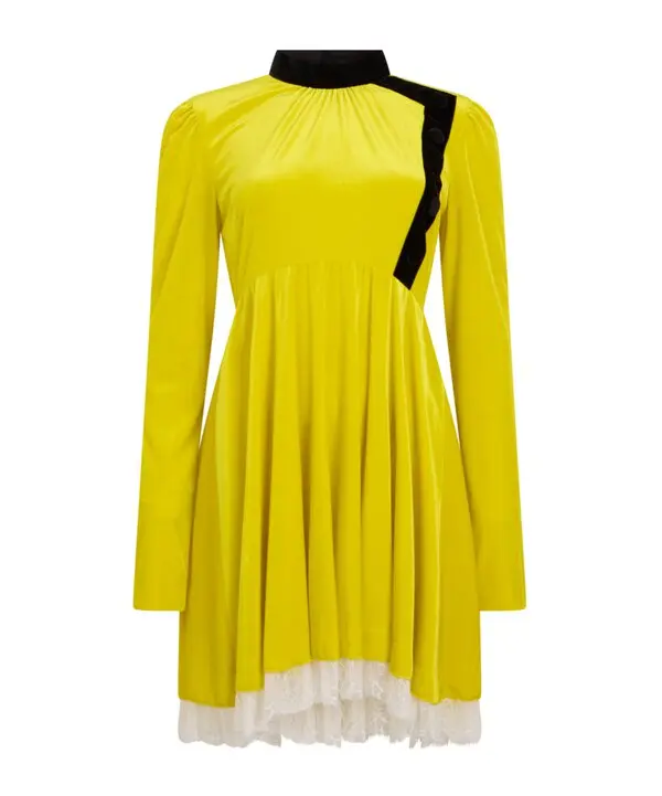Philosophy Di Lorenzo Serafini Velvet Dress With Contrast Trim