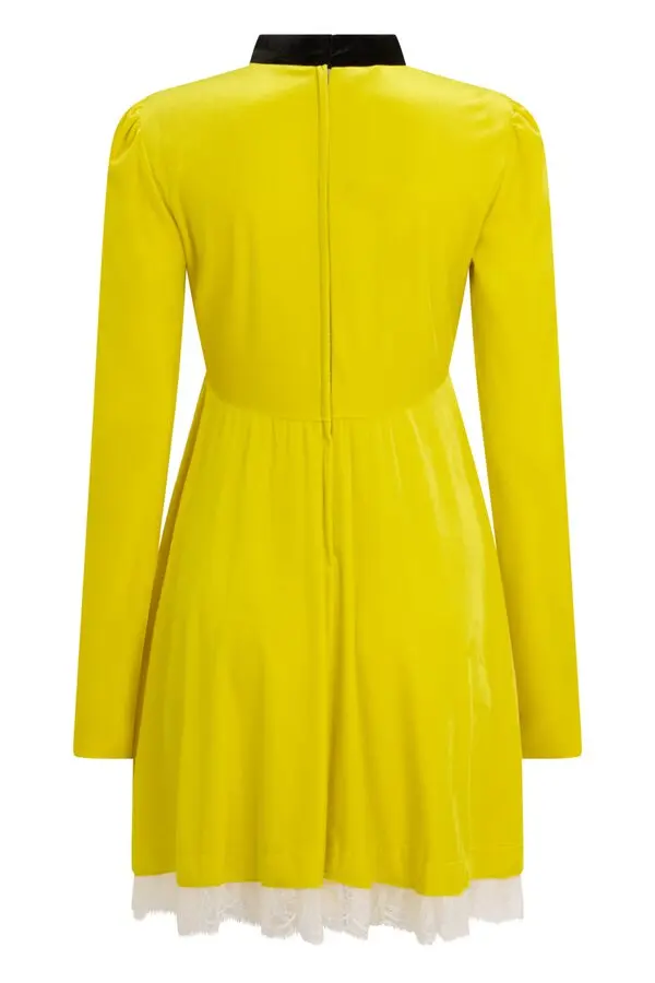 Philosophy Di Lorenzo Serafini Velvet Dress With Contrast Trim