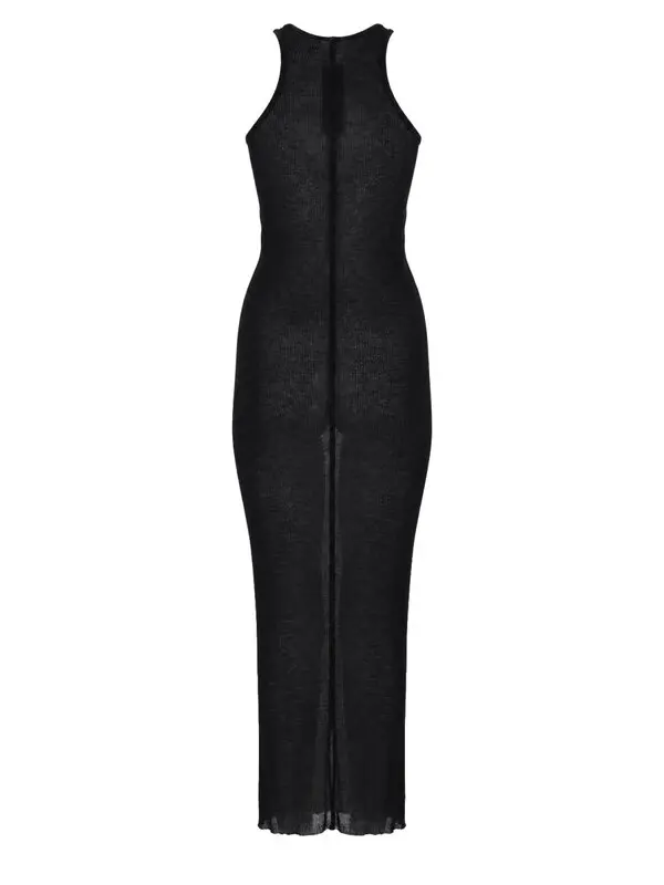 Rick Owens Ribbed Maxi Dress With Slit