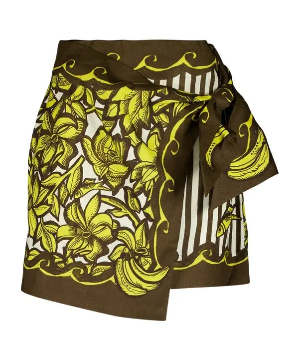 ALEMAIS Printed Wrap Skirt - Yellow