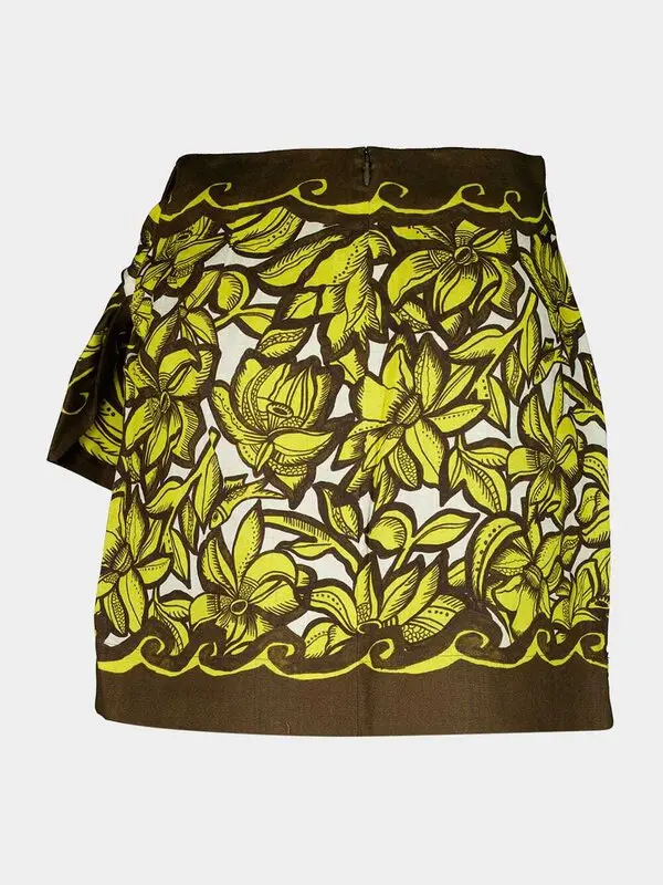 ALEMAIS Printed Wrap Skirt - Yellow