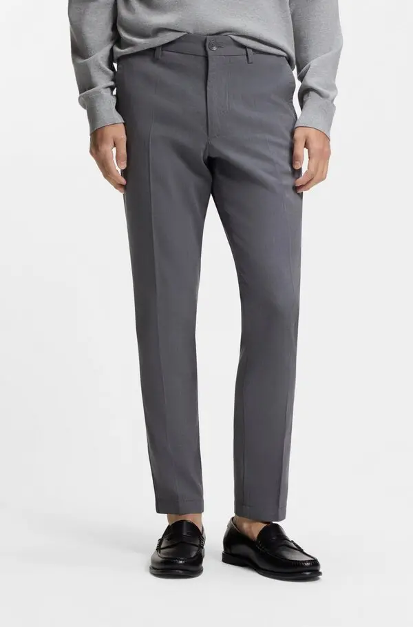 Hugo Boss Pressed-crease Tapered Trousers