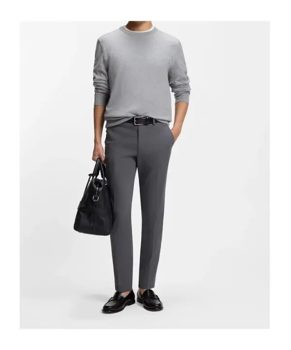 Hugo Boss Pressed-crease Tapered Trousers
