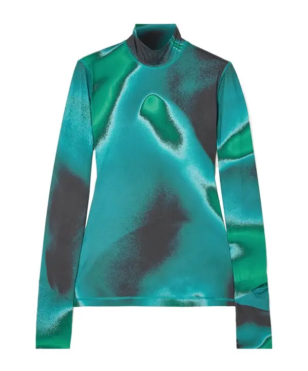Aztech Mountain Gradientwash Turtleneck Long Sleeve Base Layer Top - Green