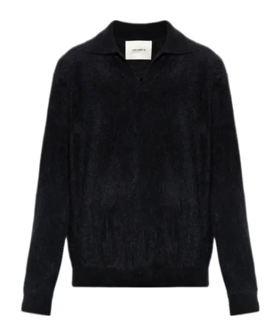 LISA YANG Omar Brushed Knit Polo Top
