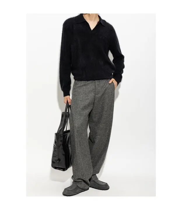 LISA YANG Omar Brushed Knit Polo Top