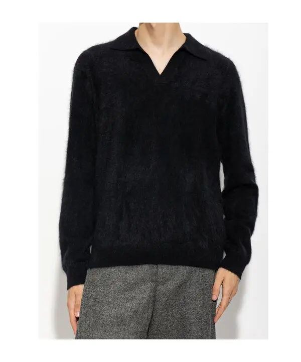 LISA YANG Omar Brushed Knit Polo Top