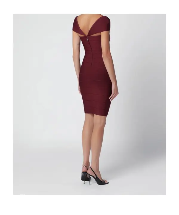 ROTATE BY BIRGER CHRISTENSEN Midi Fitted Knit Dress