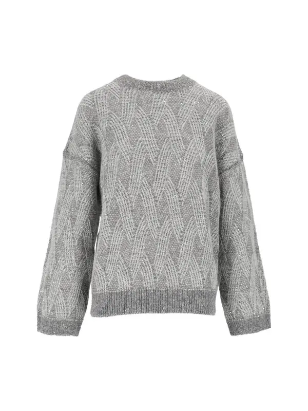Peserico Geometric Patterned Crew Neck Sweater