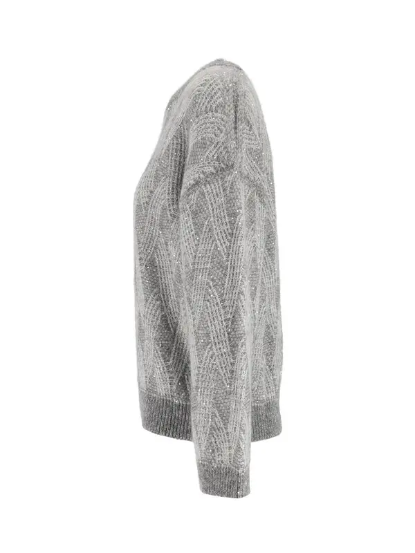 Peserico Geometric Patterned Crew Neck Sweater