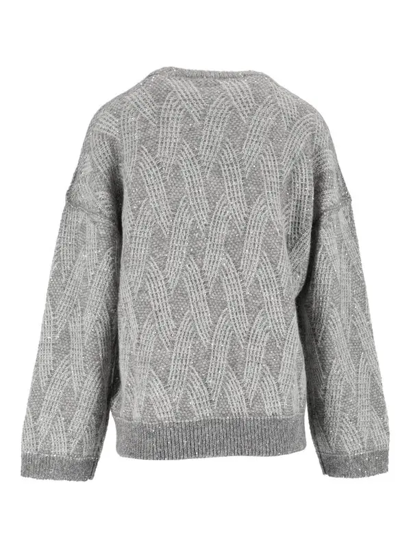 Peserico Geometric Patterned Crew Neck Sweater