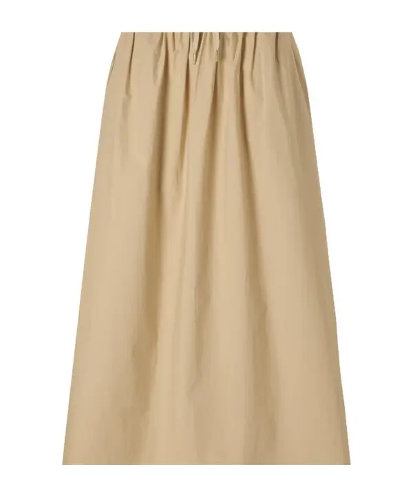 Varley Khaki Drawstring Midi Skirt - No