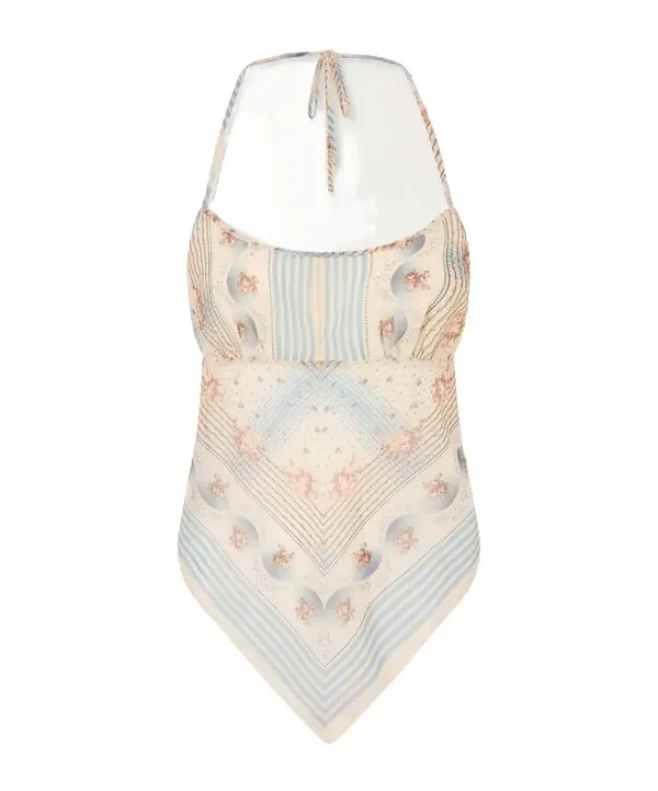 Anna Sui Floralstripe Halter Neck Camisole Top