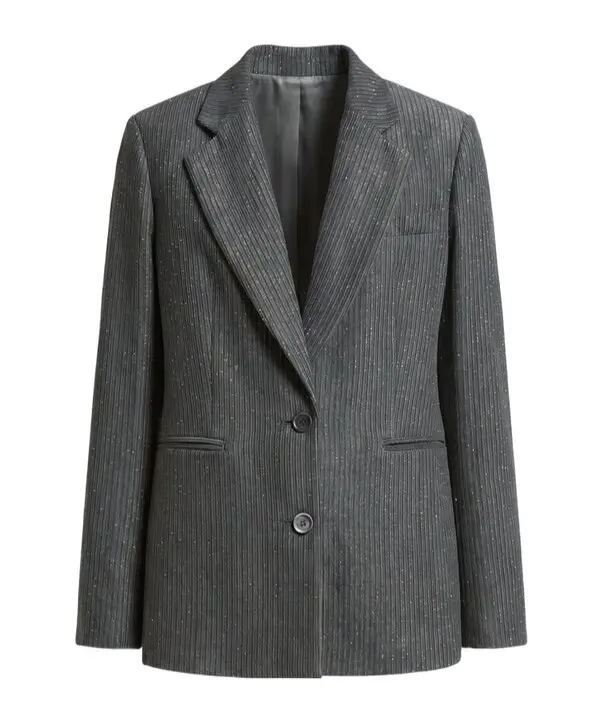 Peserico Glitter-effect Pinstripe Blazer