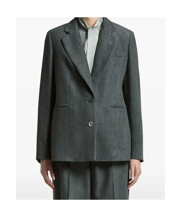 Peserico Glitter-effect Pinstripe Blazer