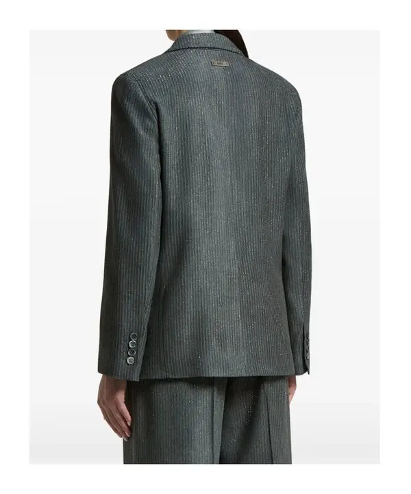 Peserico Glitter-effect Pinstripe Blazer