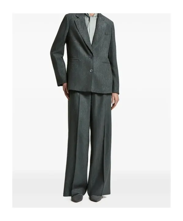 Peserico Glitter-effect Pinstripe Blazer