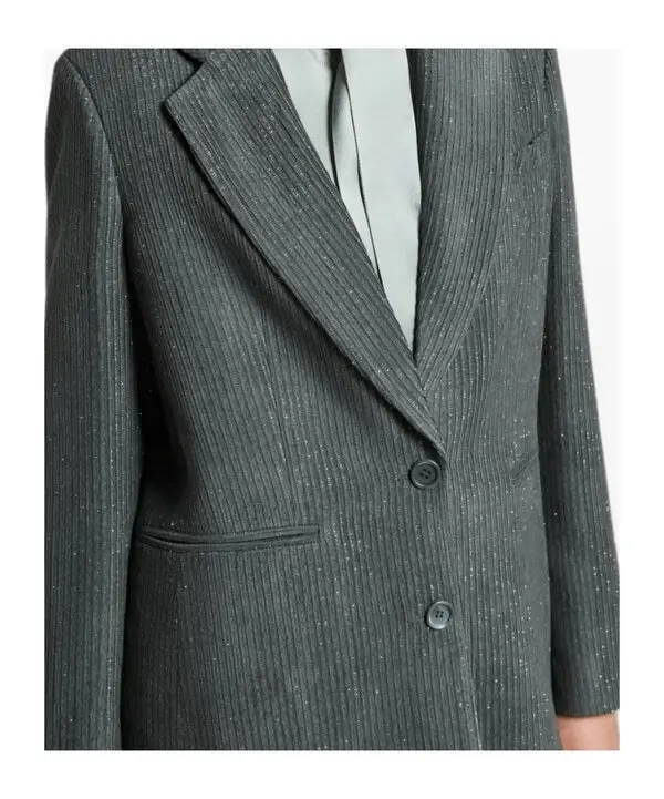 Peserico Glitter-effect Pinstripe Blazer