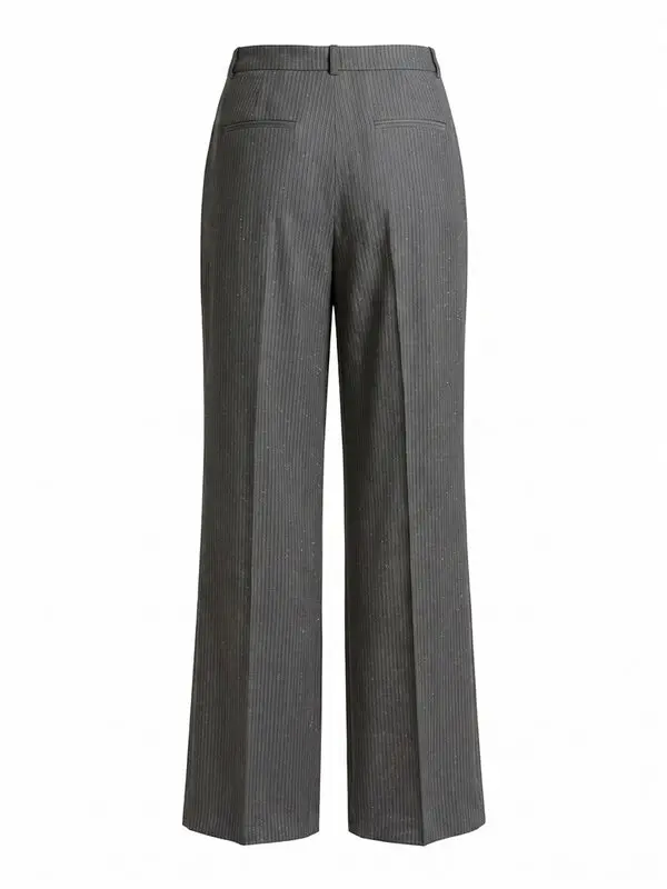 Peserico Ribbed Wide-leg Trousers With Vertical Stripes