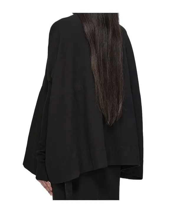 Rick Owens Asymmetric Zip Funnel Neck Sweatshirt