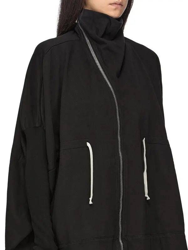 Rick Owens Asymmetric Zip Funnel Neck Sweatshirt
