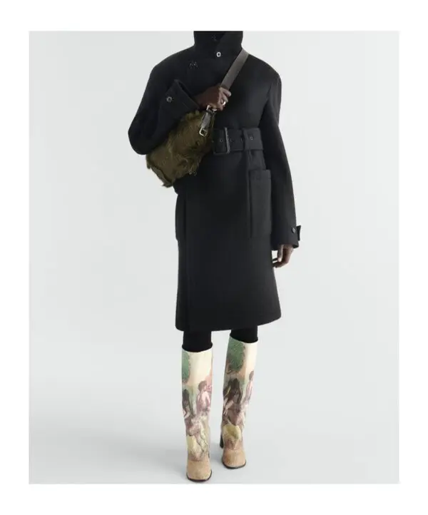LEMAIRE Fitted Wrap Coat In Felted Wool And Alpaca Blend