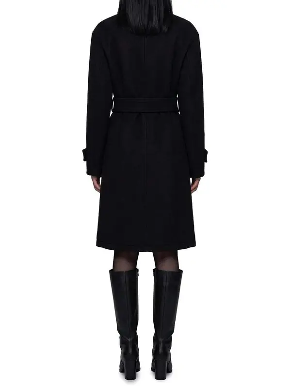 LEMAIRE Fitted Wrap Coat In Felted Wool And Alpaca Blend