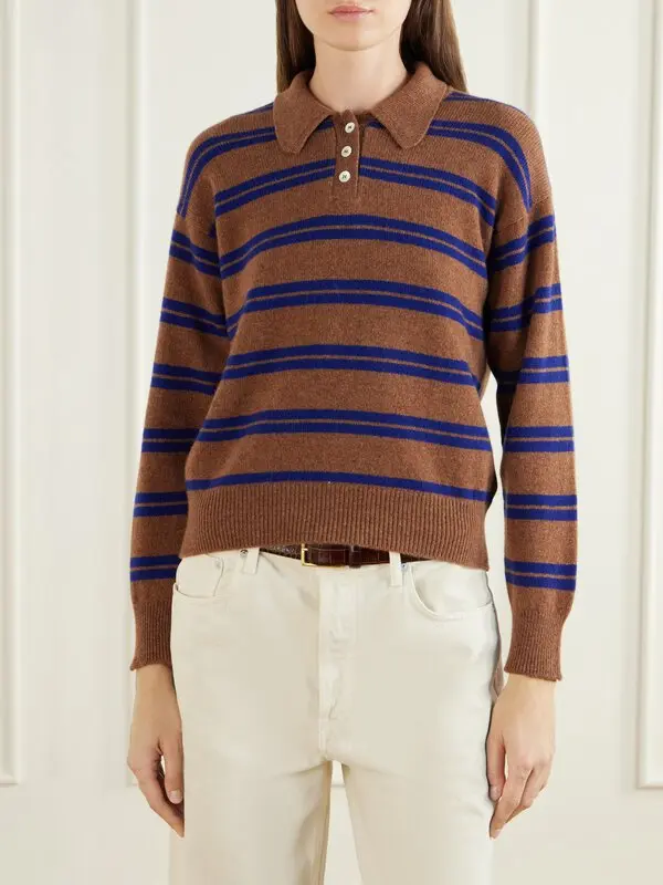 &daughter Edith Striped Wool Polo Sweater