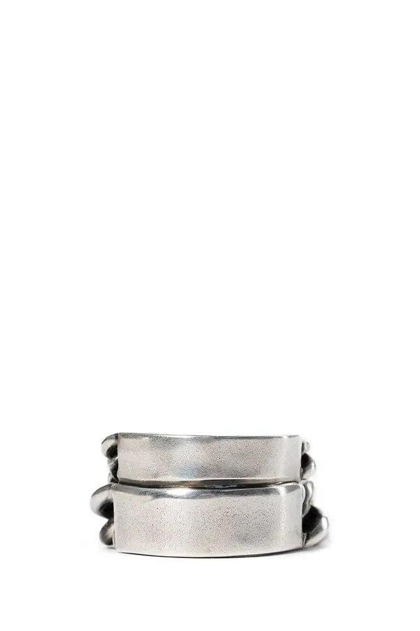 ANN DEMEULEMEESTER Double Link Plate Ring - Silver