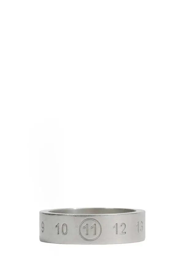 MAISON MARGIELA Engraved Numeric Logo Ring - Silver