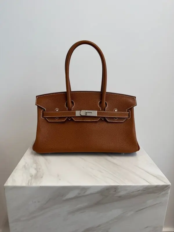 Hermès Birkin Shoulder Bag In Fauve Barenia Leather With Palladium Hardware