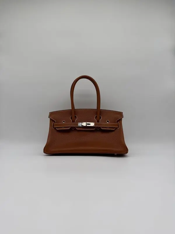 Hermès Birkin Shoulder Bag In Fauve Barenia Leather With Palladium Hardware