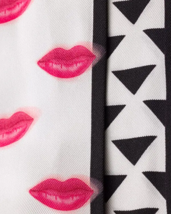 Prada Printed Silk Twill Skinny Scarf