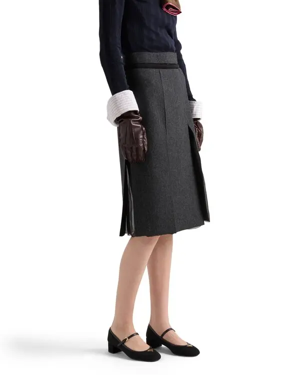 Prada Fabric Mary Jane Pumps With Logo Buckle
