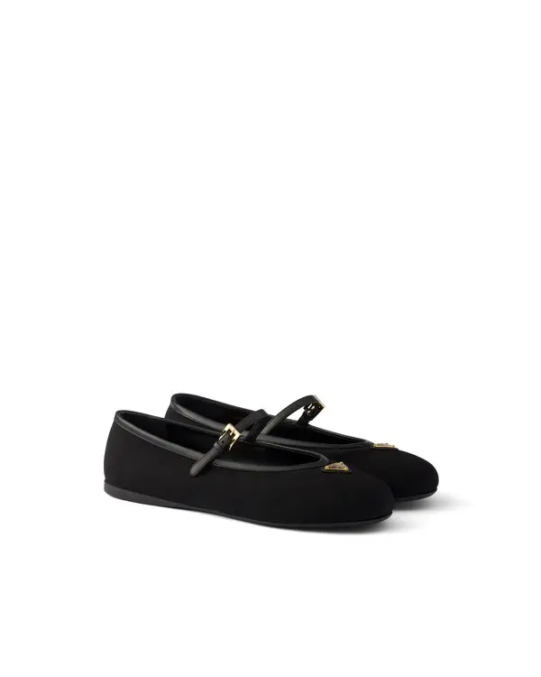 Prada Fabric Ballerinas With Logo-engraved Buckle