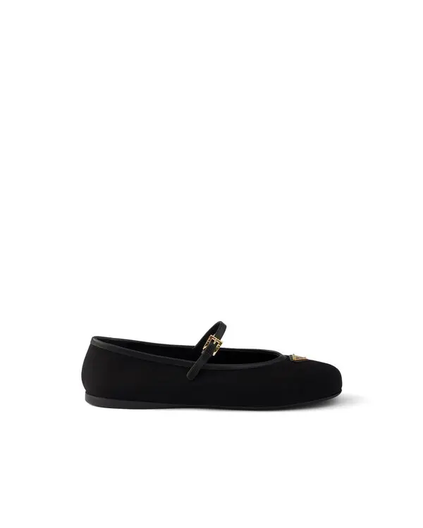 Prada Fabric Ballerinas With Logo-engraved Buckle