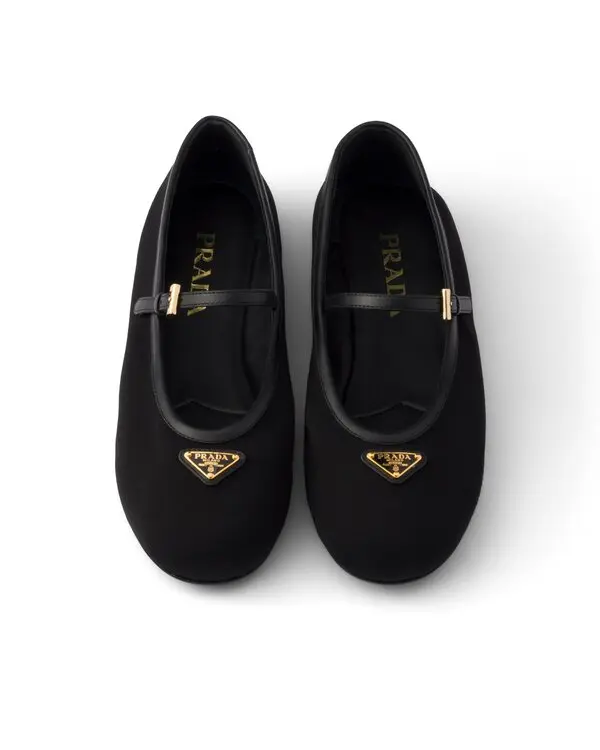 Prada Fabric Ballerinas With Logo-engraved Buckle