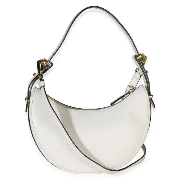 Prada Soft Calfskin Arqué Shoulder Bag - White