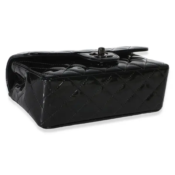Chanel Quilted Patent Rectangular Flap Bag - Black