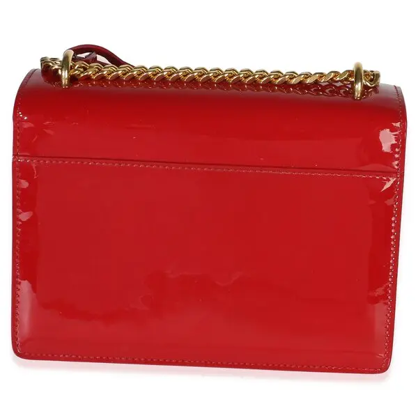 Saint Laurent Patent Leather Monogram Sunset Chain Bag - Red