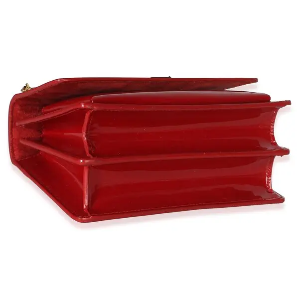Saint Laurent Patent Leather Monogram Sunset Chain Bag - Red