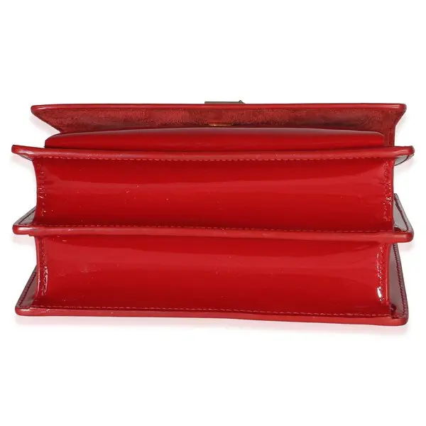 Saint Laurent Patent Leather Monogram Sunset Chain Bag - Red