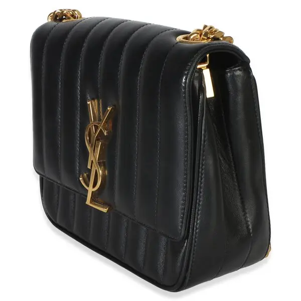 Saint Laurent Lambskin Matelassé Monogram Vicky Chain Bag