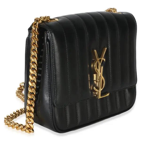 Saint Laurent Lambskin Matelassé Monogram Vicky Chain Bag