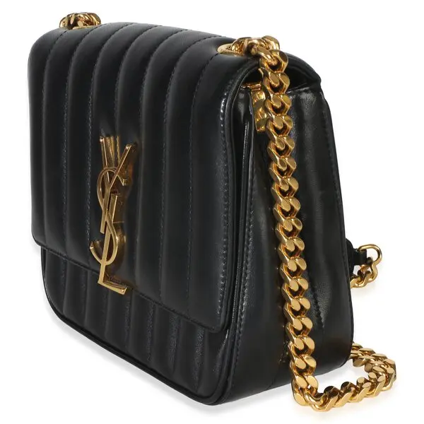 Saint Laurent Lambskin Matelassé Monogram Vicky Chain Bag